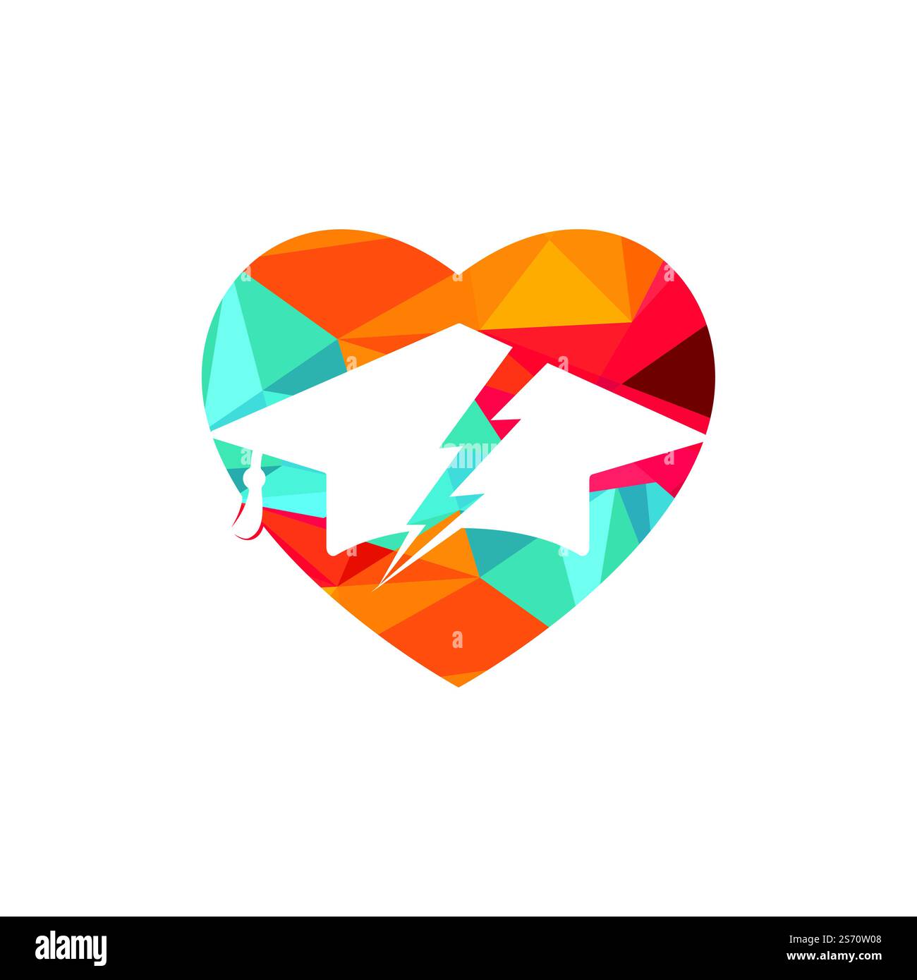 Flash student vector logo template. Graduation cap with thunder and ...