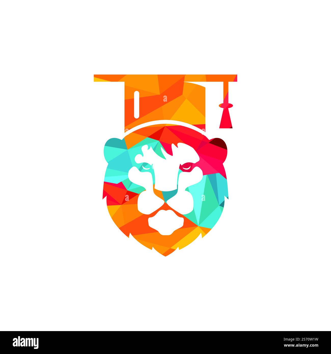 Lion Student vector logo design. Lion academy logo concept Stock Vector ...