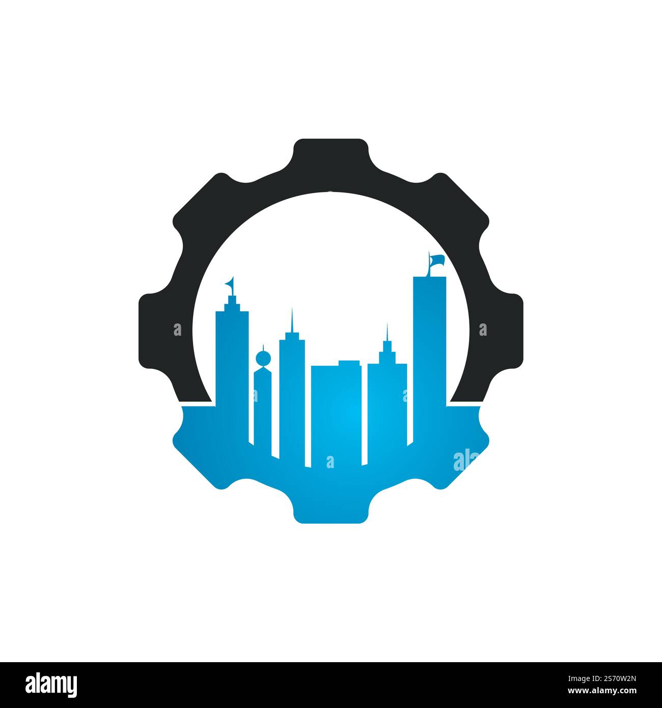Gear building vector logo design. Building maintenance logo design ...