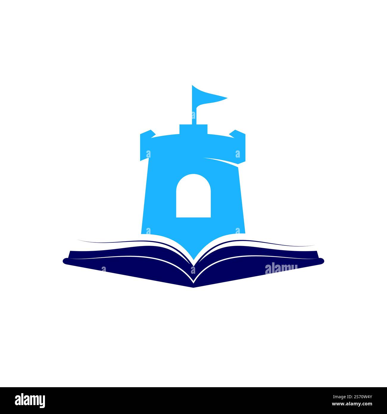 Castle book vector logo design. Unique bookstore, library and fortress ...