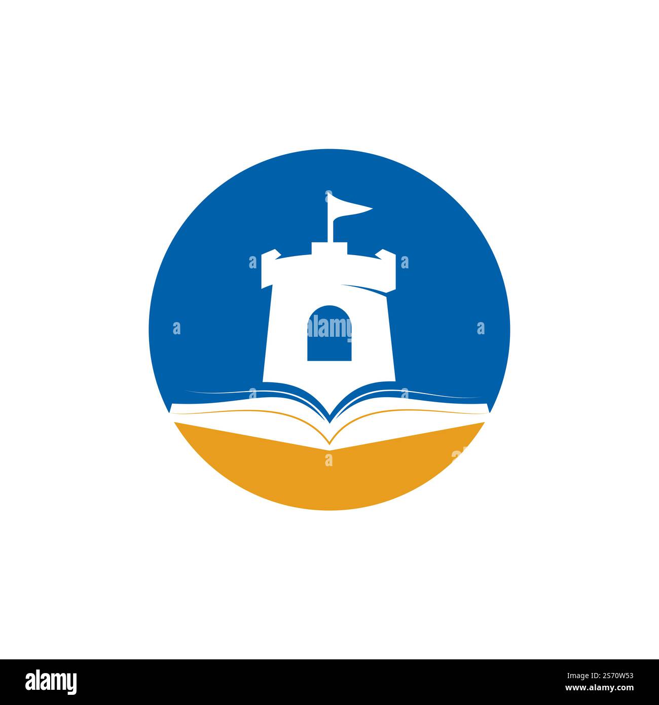 Castle book vector logo design. Unique bookstore, library and fortress ...