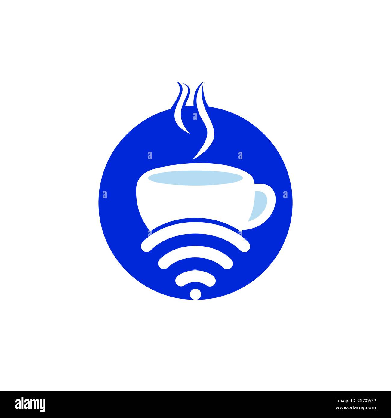 Coffee cup with WiFi vector icon logo. Creative logo design template ...