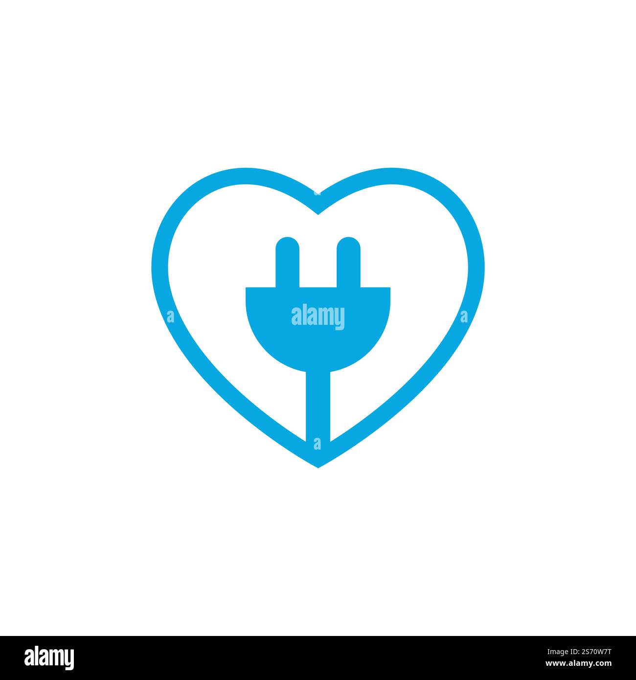 Electrical plug heart shape vector logo design. Power logo design ...