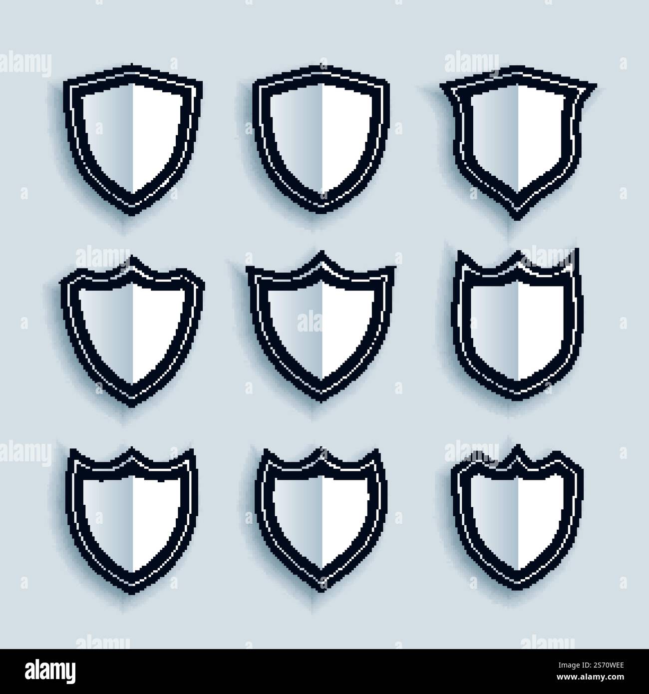 flat style shield symbols or badges set Stock Vector Image & Art - Alamy