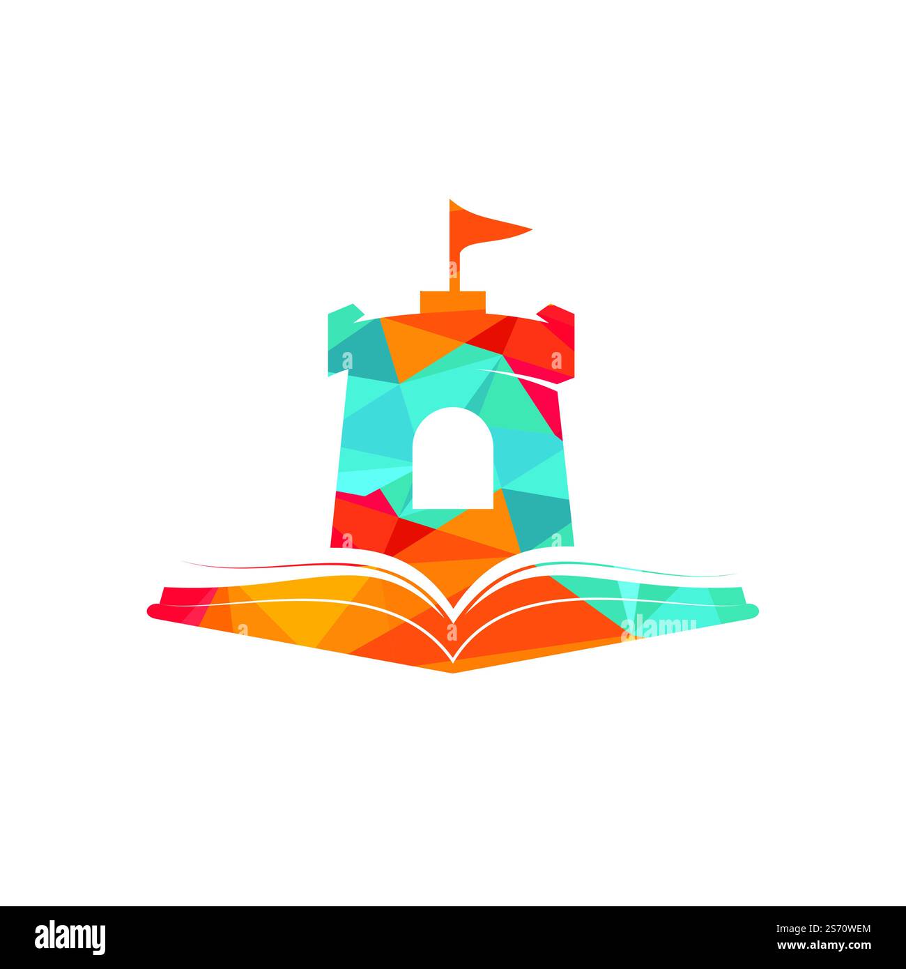 Castle book vector logo design. Unique bookstore, library and fortress ...