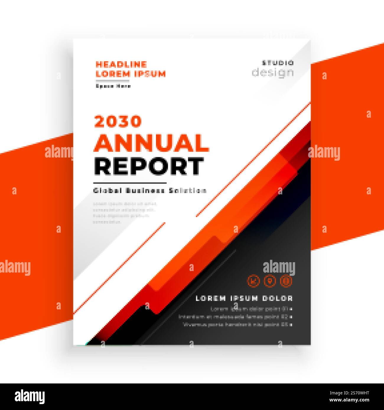 abstract annual report red brochure template design Stock Vector Image ...