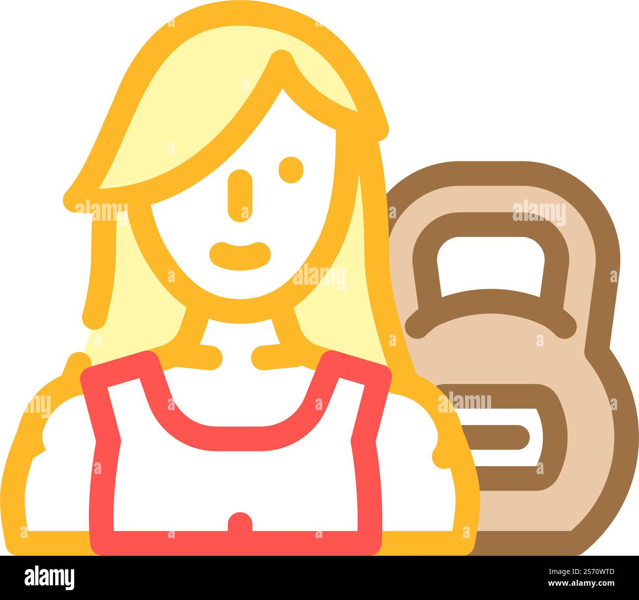 weight lifting female sport color icon vector. weight lifting female ...