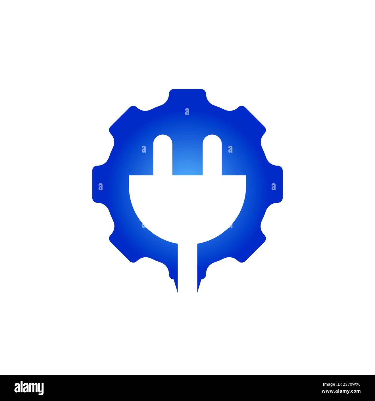 Electrical plug and gear cog vector logo design. Power energy symbol ...