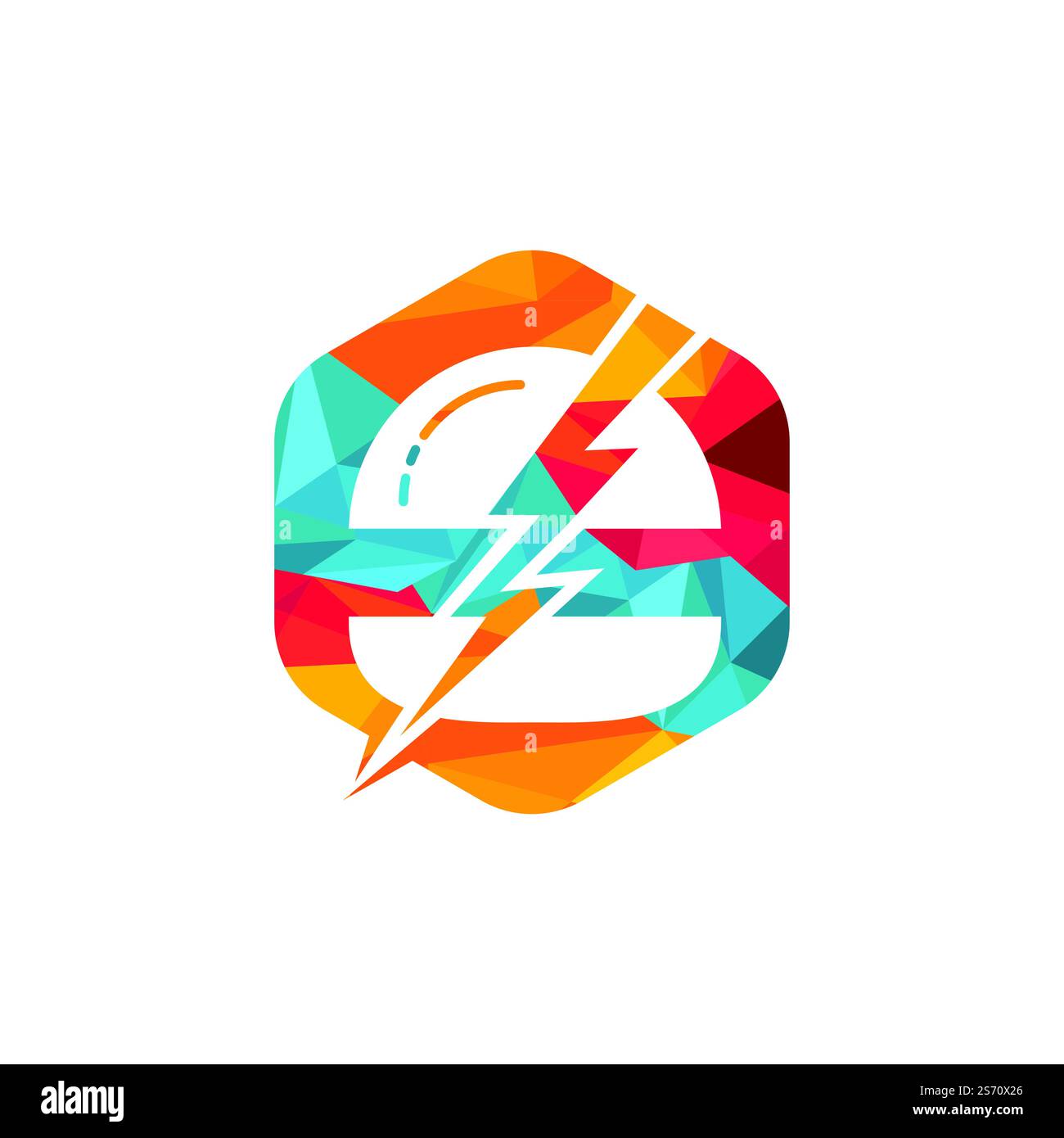 Flash burger vector logo design. Burger and thunderstorm icon logo ...
