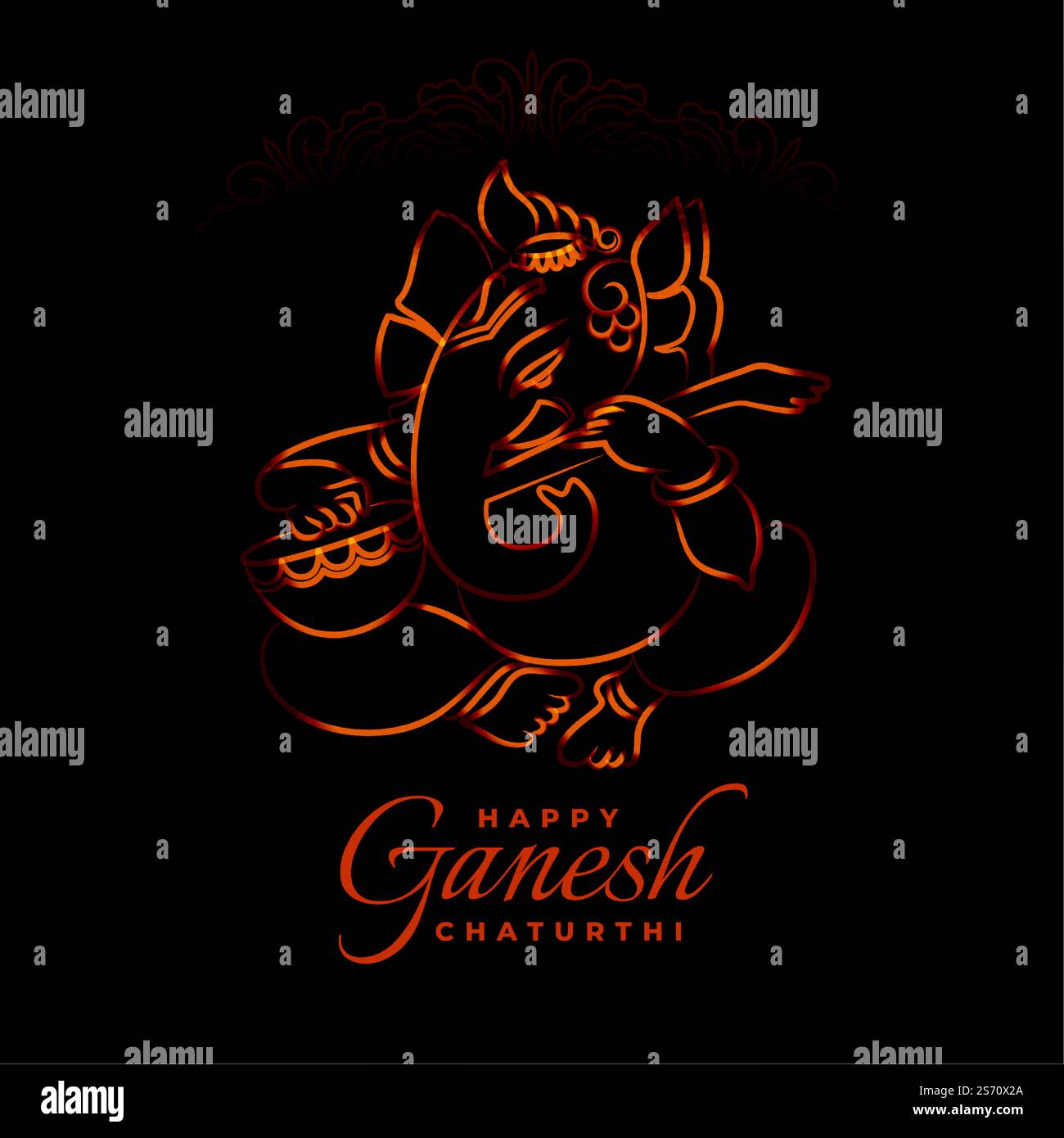 elegant lord ganesha design for indian festival ganesh chaturthi Stock ...