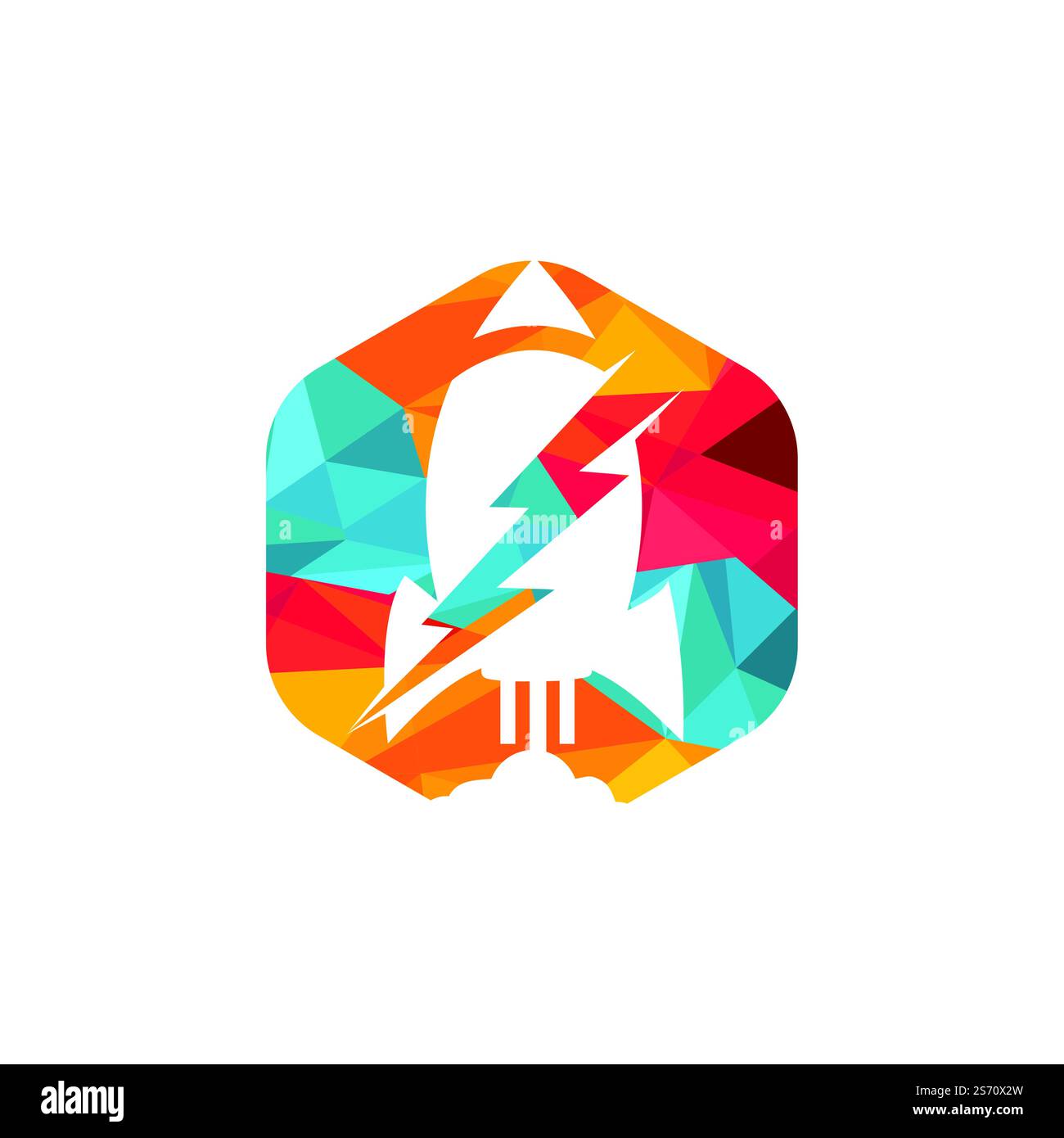 Electric rocket vector logo design. Rocket and thunderbolt logo icon ...