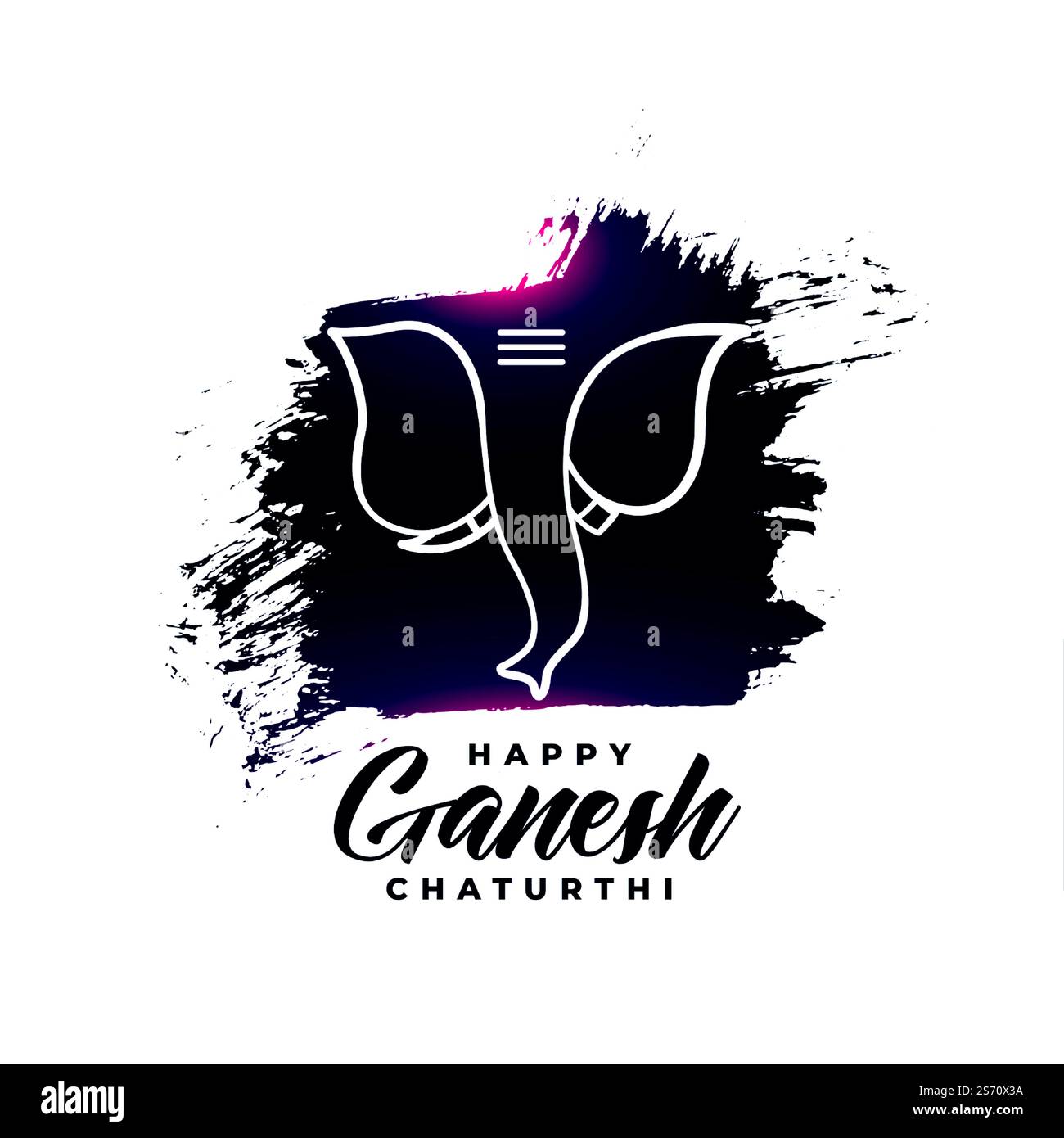 indian festival ganesh chaturthi banner in paint brush style Stock ...