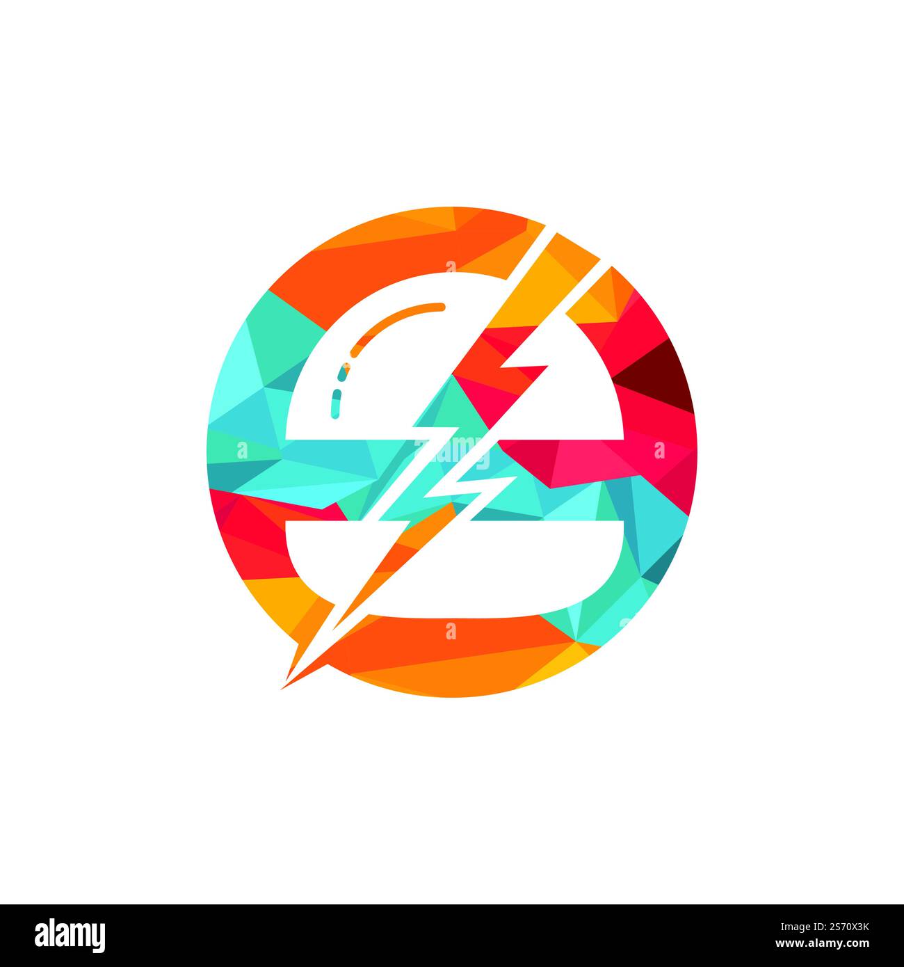 Flash burger vector logo design. Burger and thunderstorm icon logo ...
