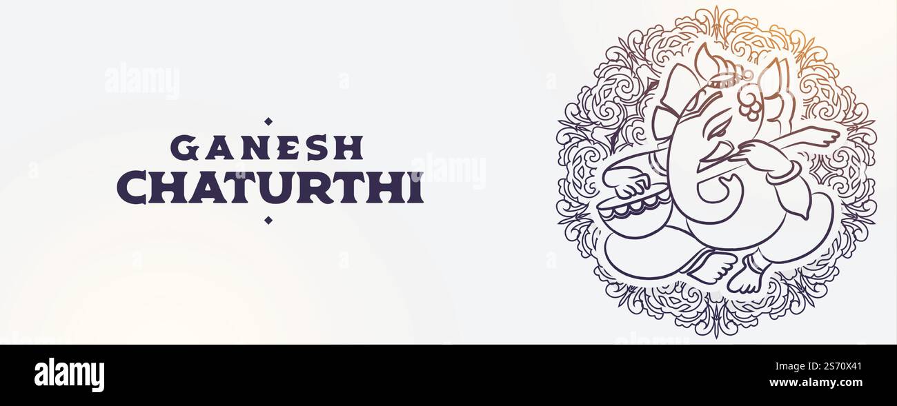 elegant lord ganesha design for indian festival ganesh chaturthi Stock ...