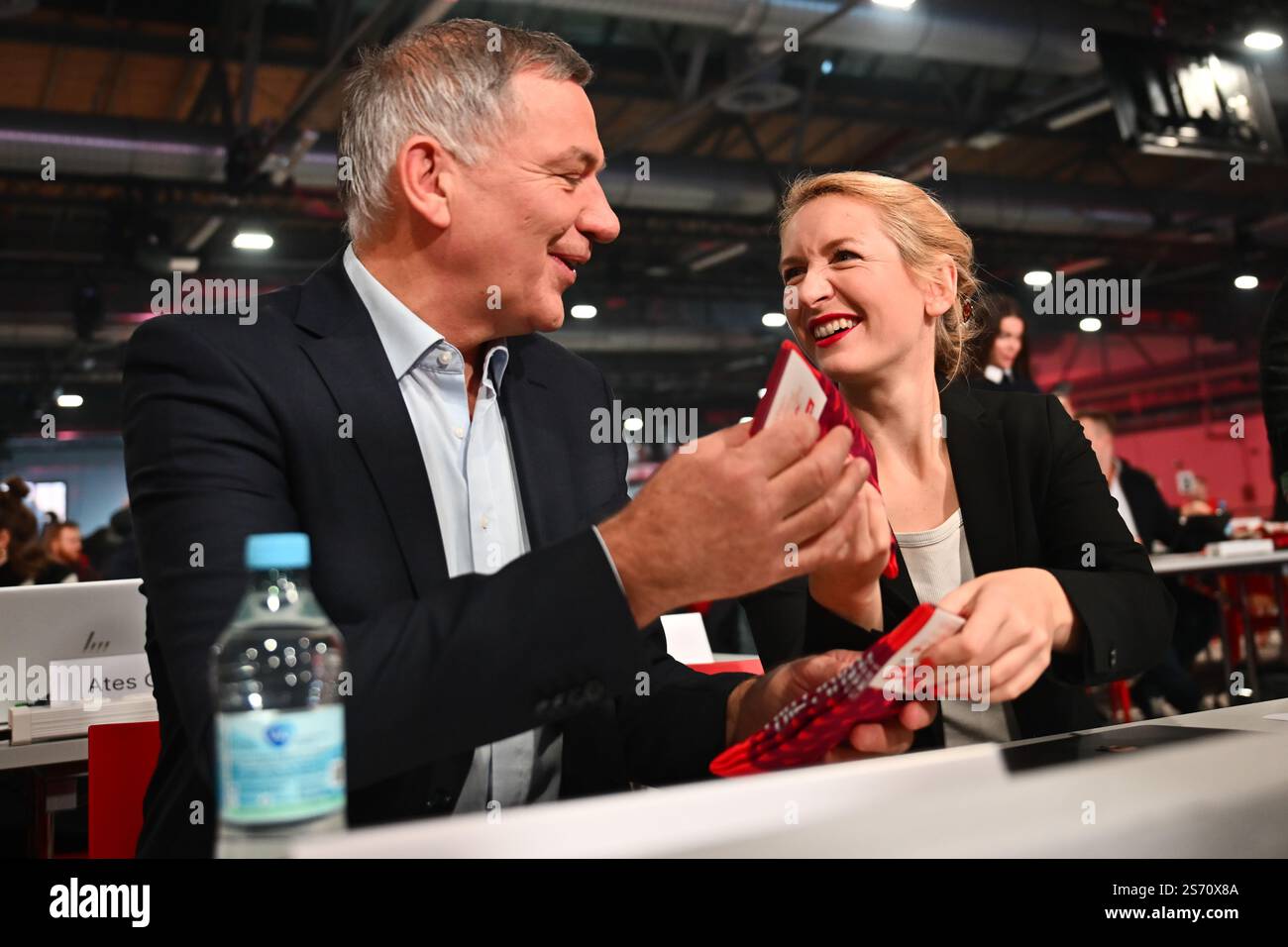 Berlin, Germany. 18th Jan, 2025. Jan van Aken (l), Federal Chairman of ...