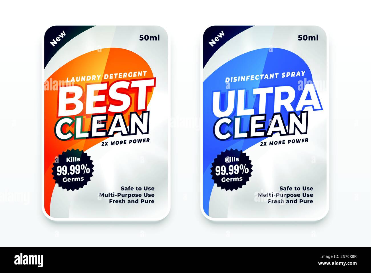 liquid or powder detergent label sticker design set Stock Vector Image ...