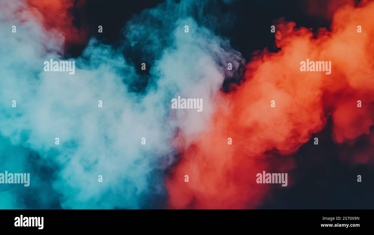 Vibrant,billowing colorful smoke abstract with a dark background ...