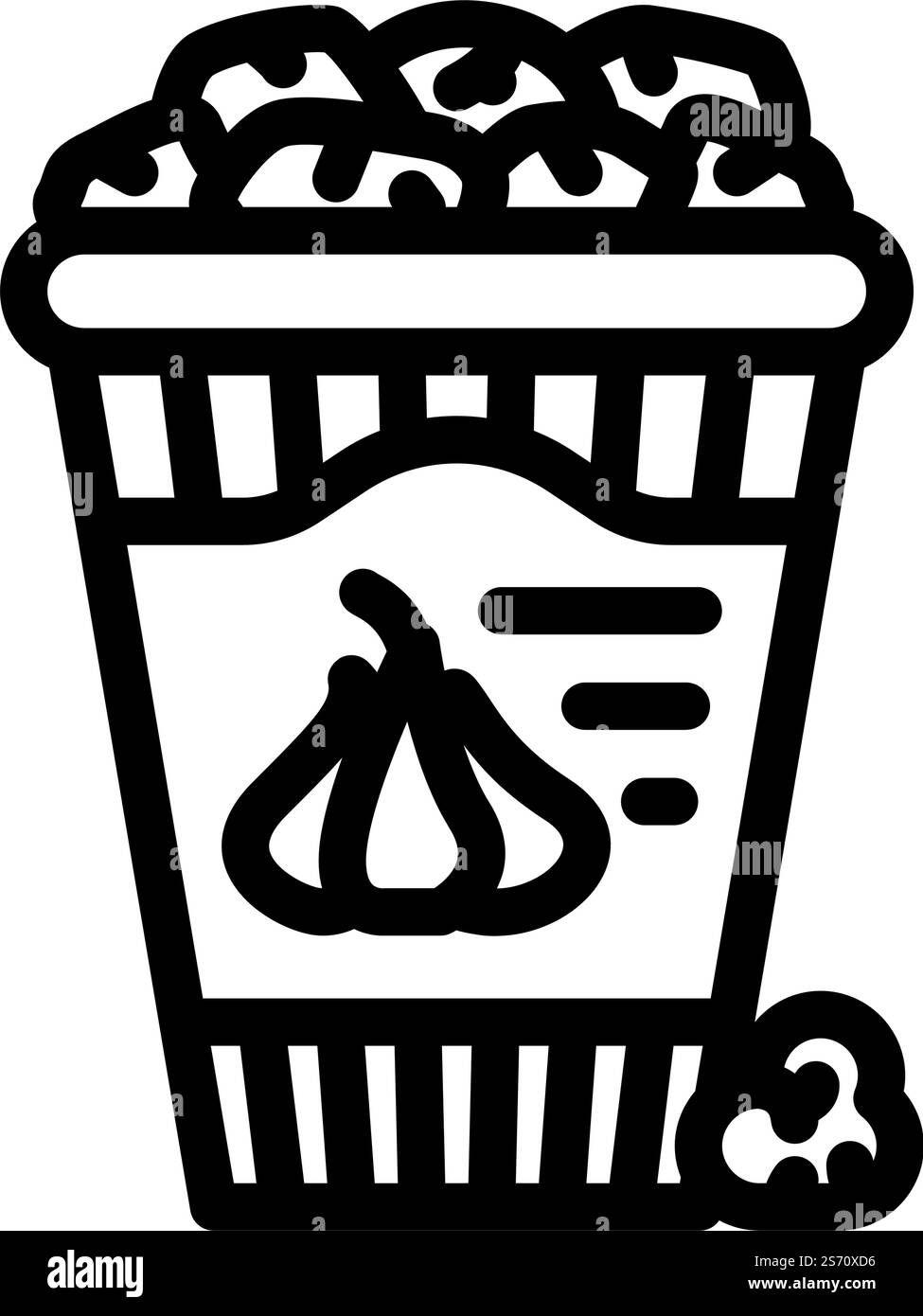 popcorn garlic line icon vector. popcorn garlic sign. isolated contour ...