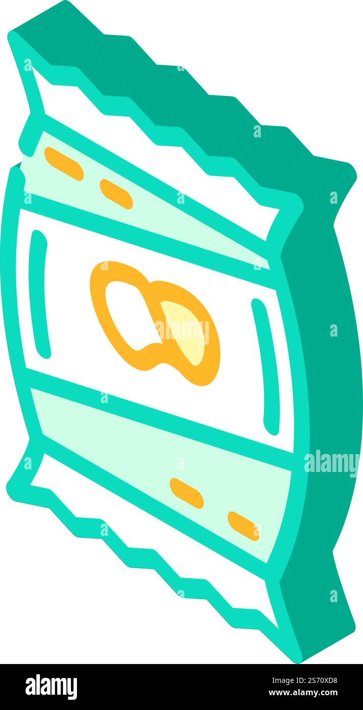 chips crunchy potatoes isometric icon vector. chips crunchy potatoes ...