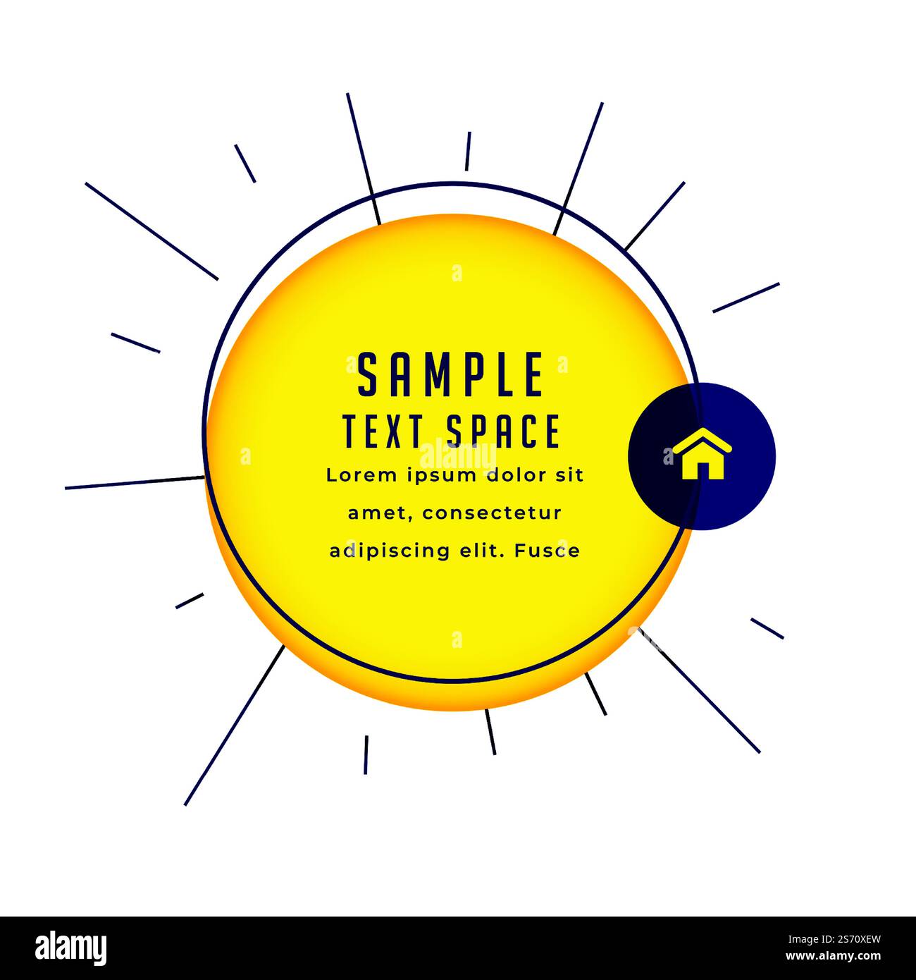 line style circular frame with text message for business banner Stock ...