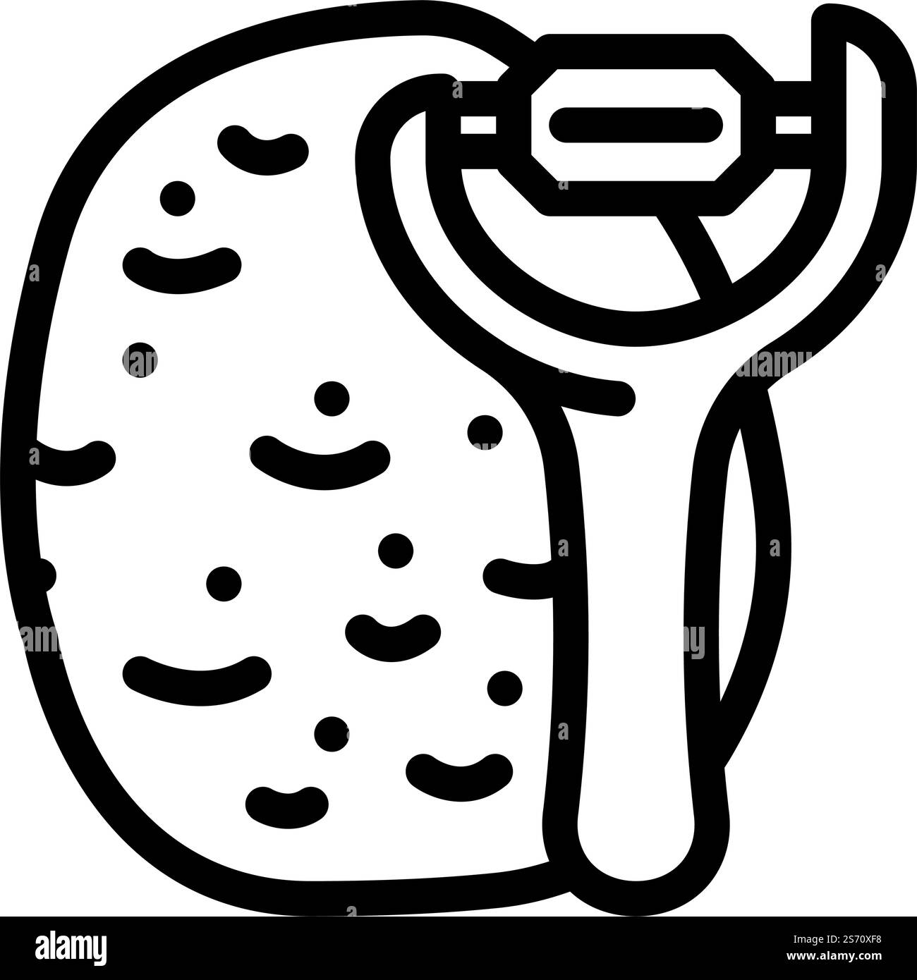 potato peeler line icon vector. potato peeler sign. isolated contour ...
