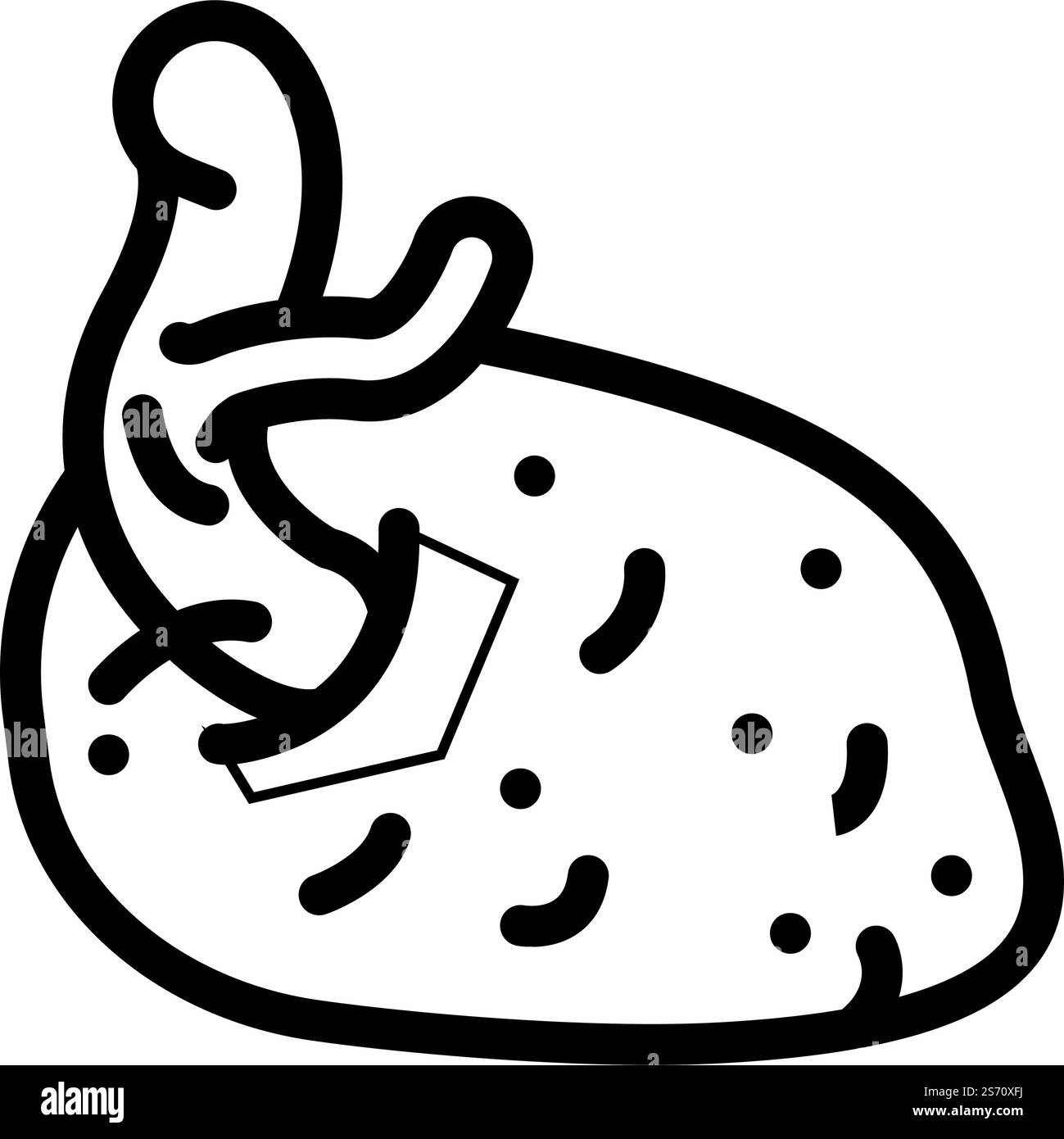 sprouted potatoes line icon vector. sprouted potatoes sign. isolated ...