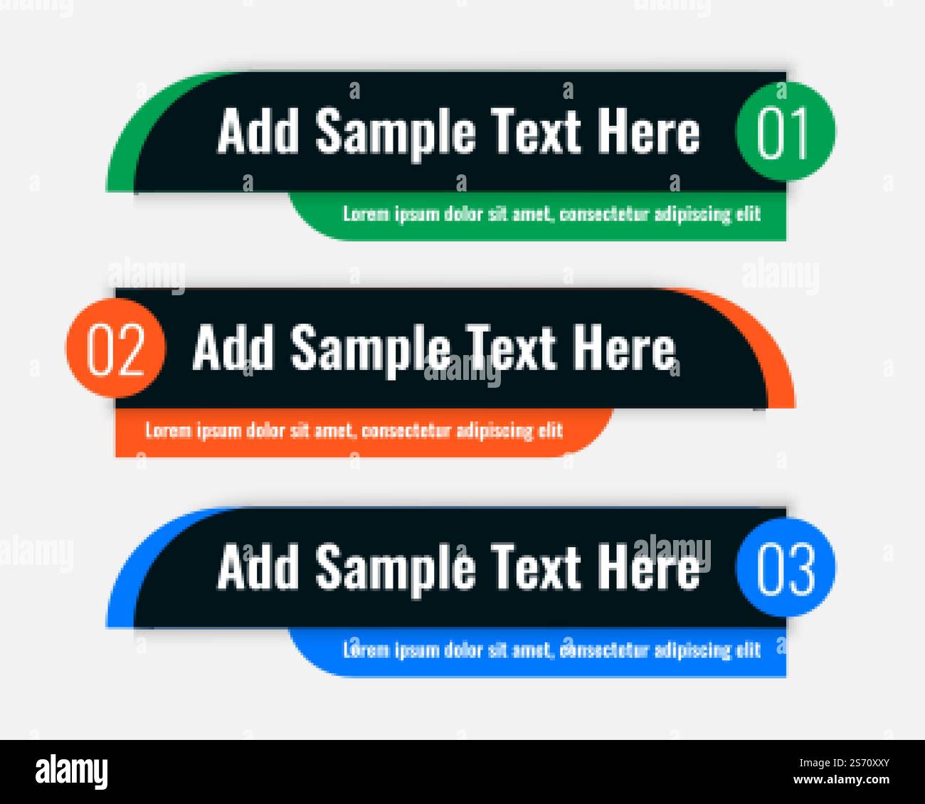 three colors lower third banners in dark theme Stock Vector Image & Art ...