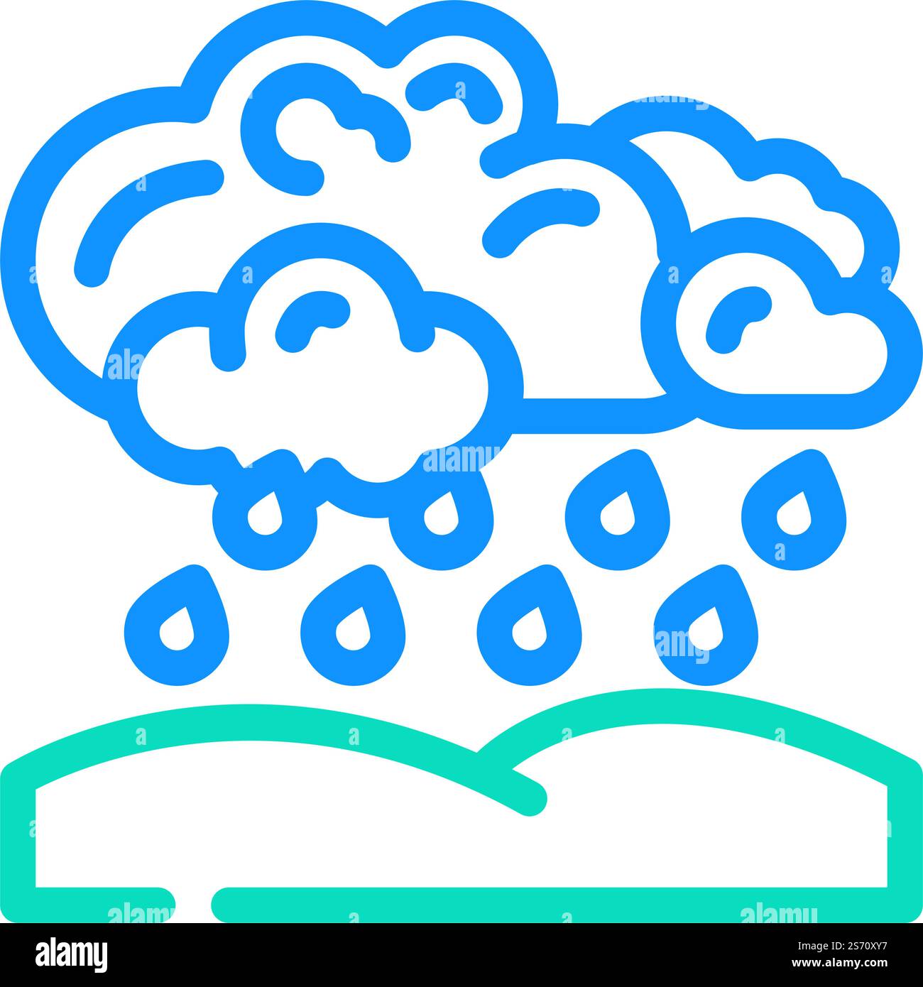 rainy weather color icon vector. rainy weather sign. isolated symbol ...