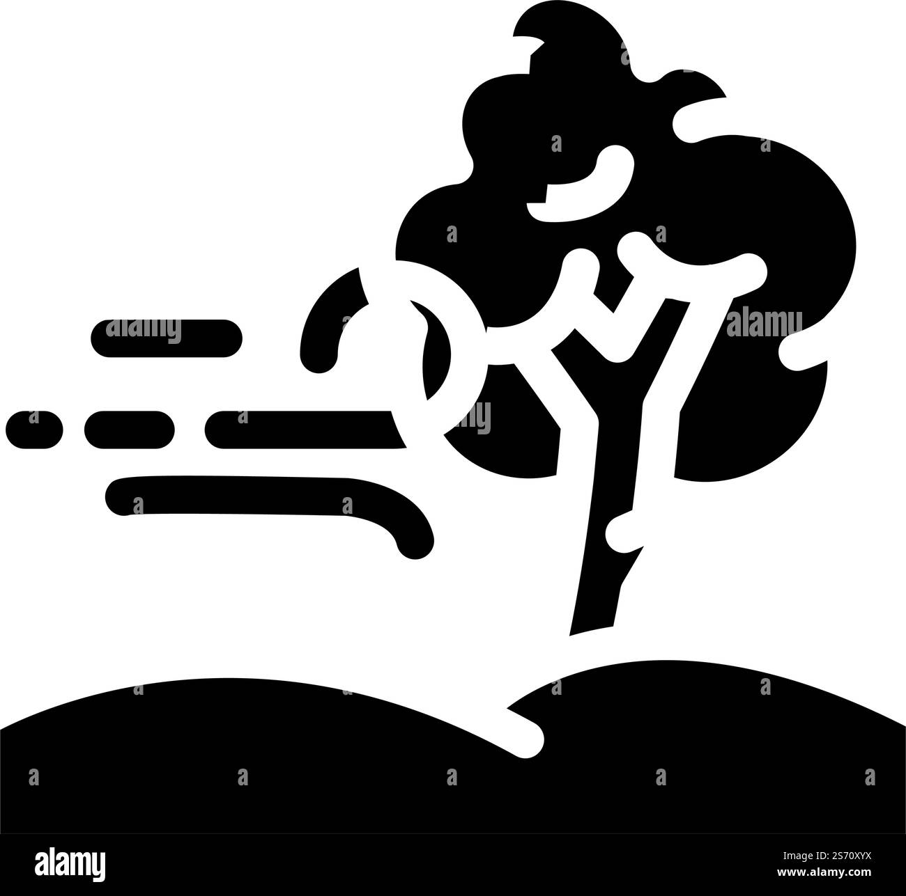 windy weather glyph icon vector. windy weather sign. isolated symbol ...