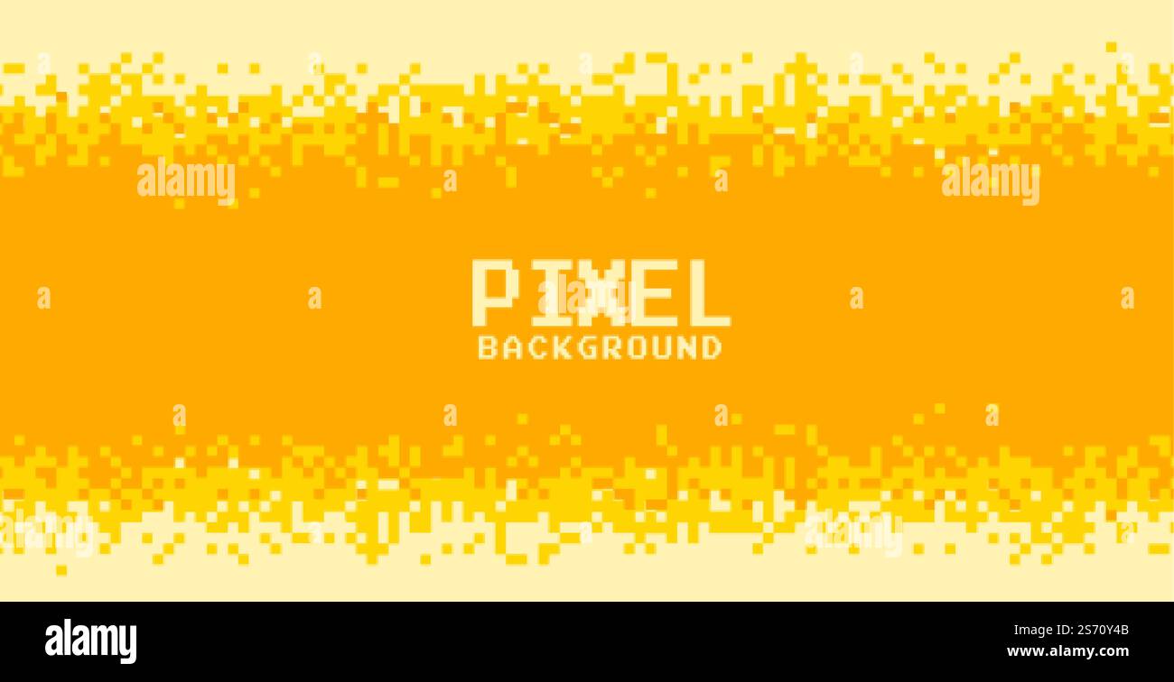 yellow and orange shades pixel background design Stock Vector Image ...