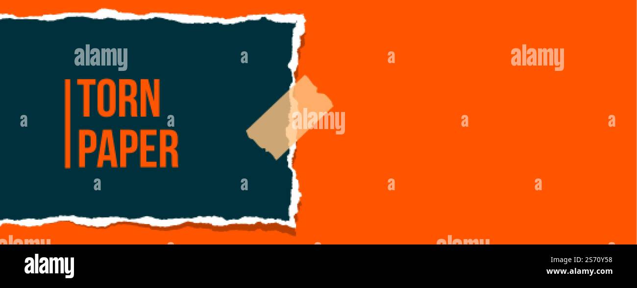 ripped torn paper banner with sticky tape Stock Vector Image & Art - Alamy