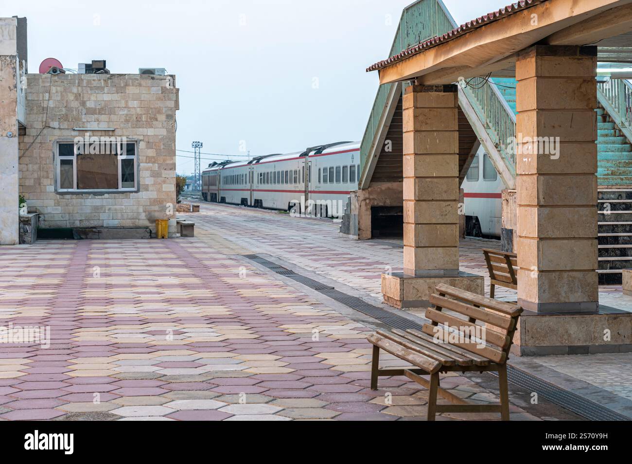 Basra railway station, Train traffic between Baghdad and Basra, Iraq ...