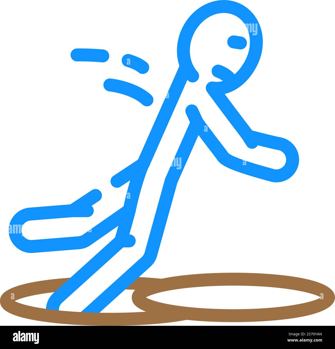 falling into sewer accident color icon vector. falling into sewer ...