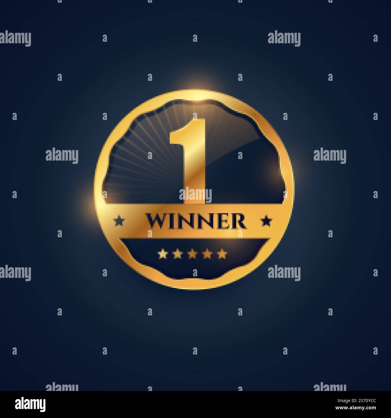 number one winner label in golden badge style Stock Vector Image & Art ...