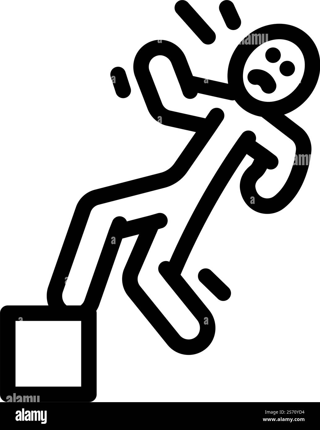 fall man accident line icon vector. fall man accident sign. isolated ...