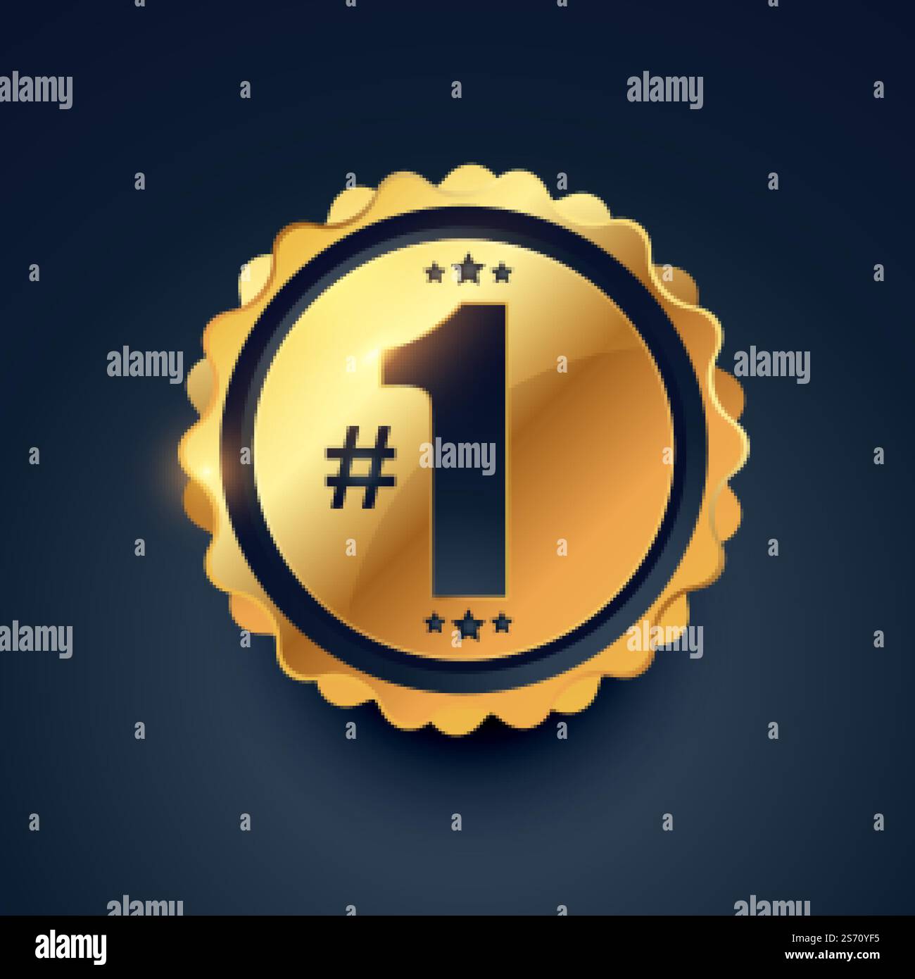 number one award winner golden label design Stock Vector Image & Art ...