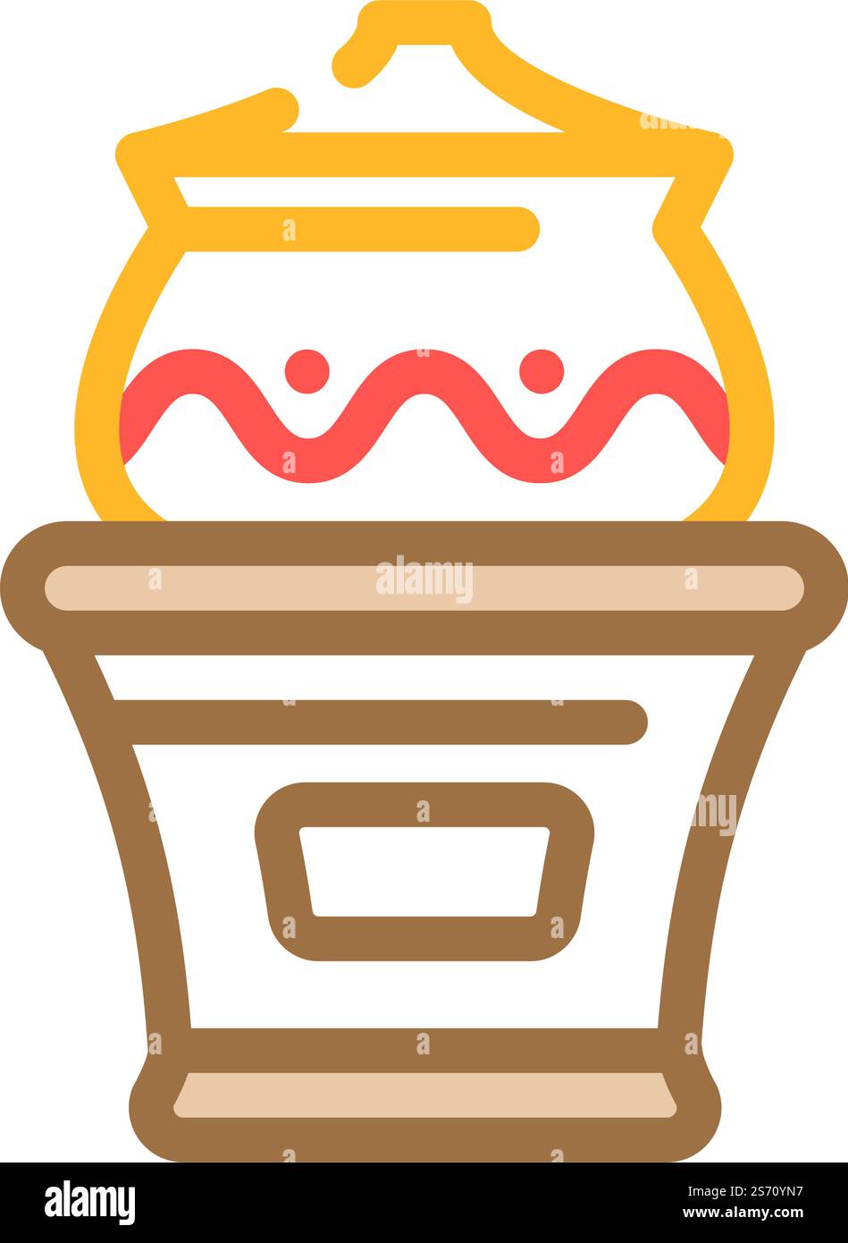 earthware clay crockery color icon vector. earthware clay crockery sign ...