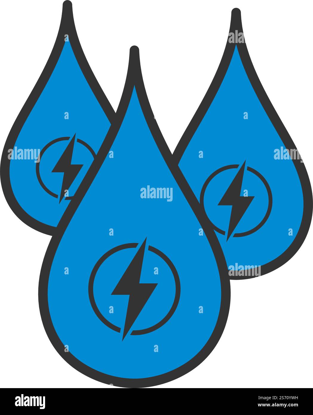 Hydro Energy Drops Icon. Editable Bold Outline With Color Fill Design ...