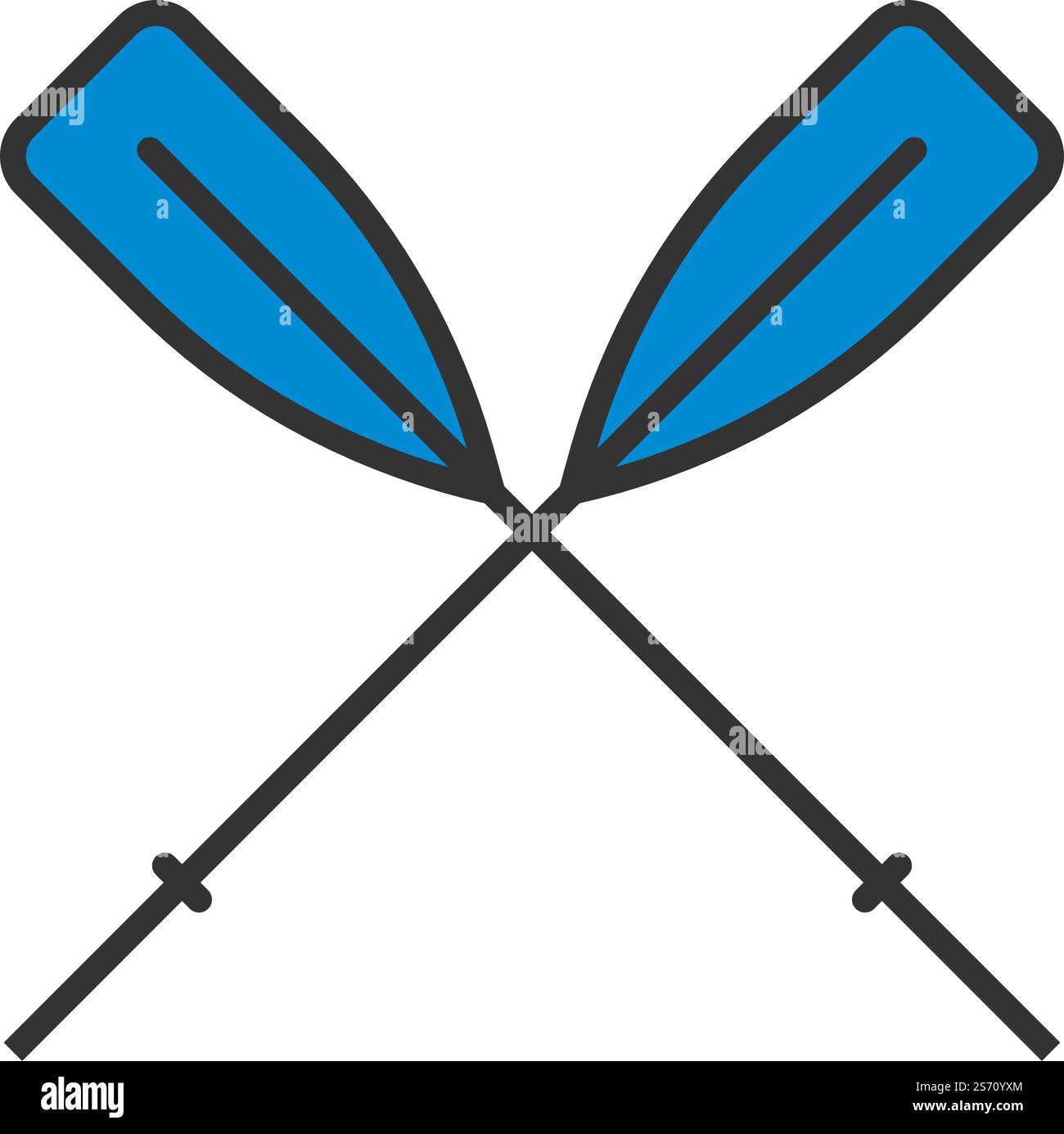 Icon Of Boat Oars. Editable Bold Outline With Color Fill Design. Vector ...