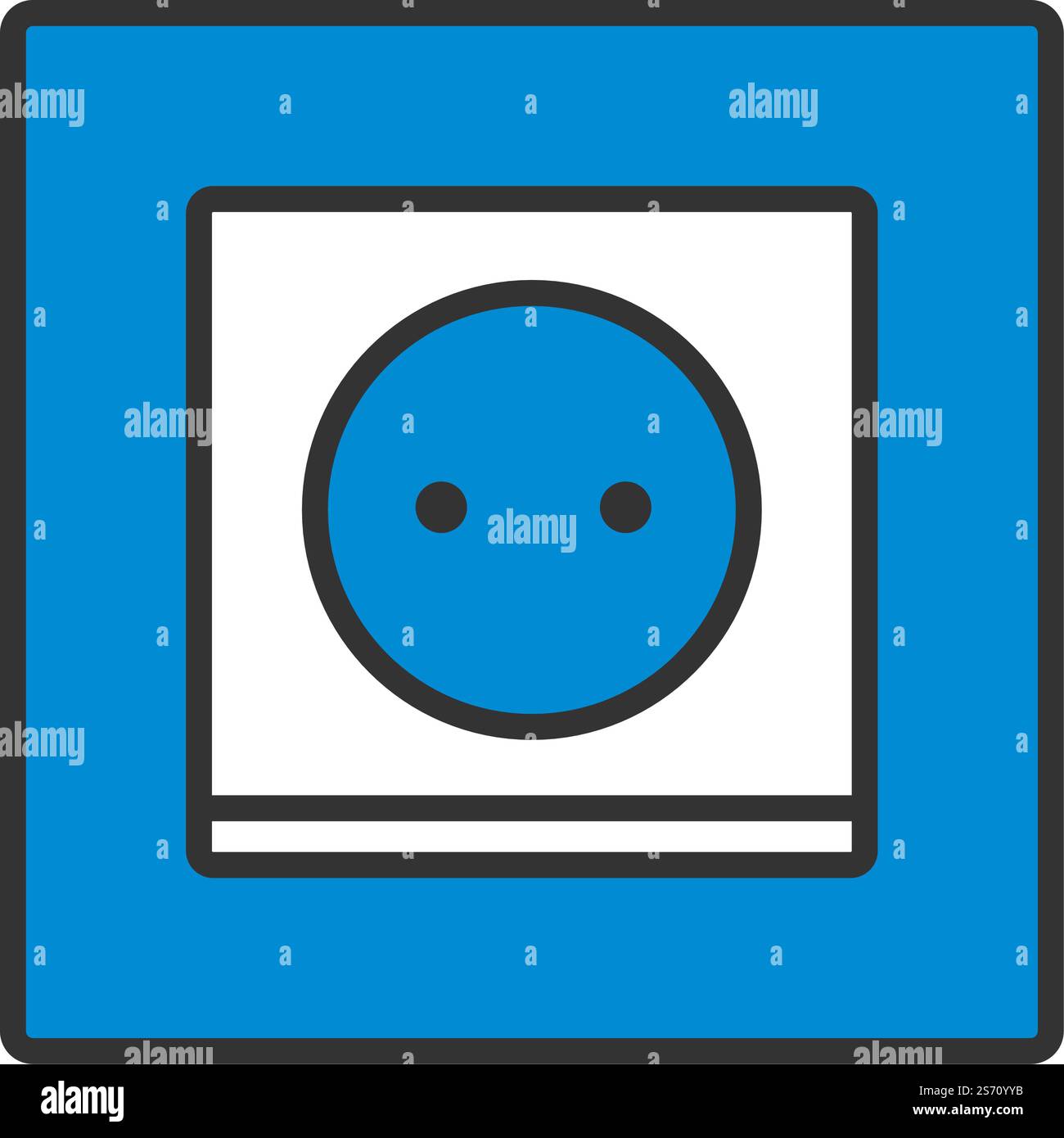 Europe Electrical Socket Icon. Editable Bold Outline With Color Fill ...