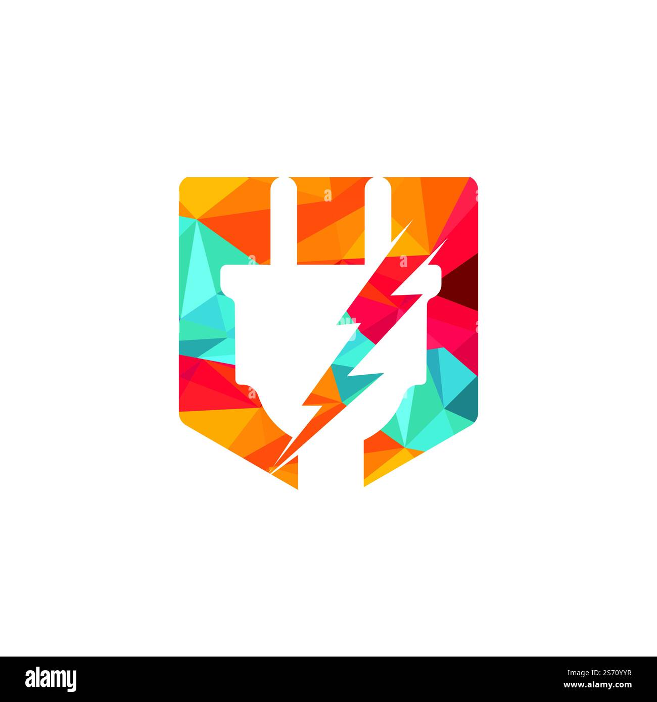 Electrical plug and thunderbolt vector logo design. Power energy symbol ...