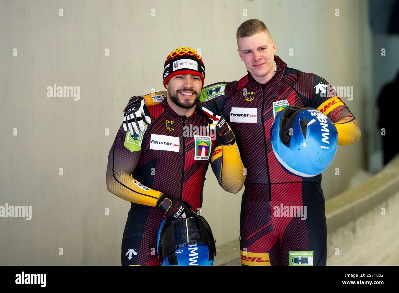Adam Ammour, Nick Stadelmann (Deutschland) freuen sich zufrieden im ...