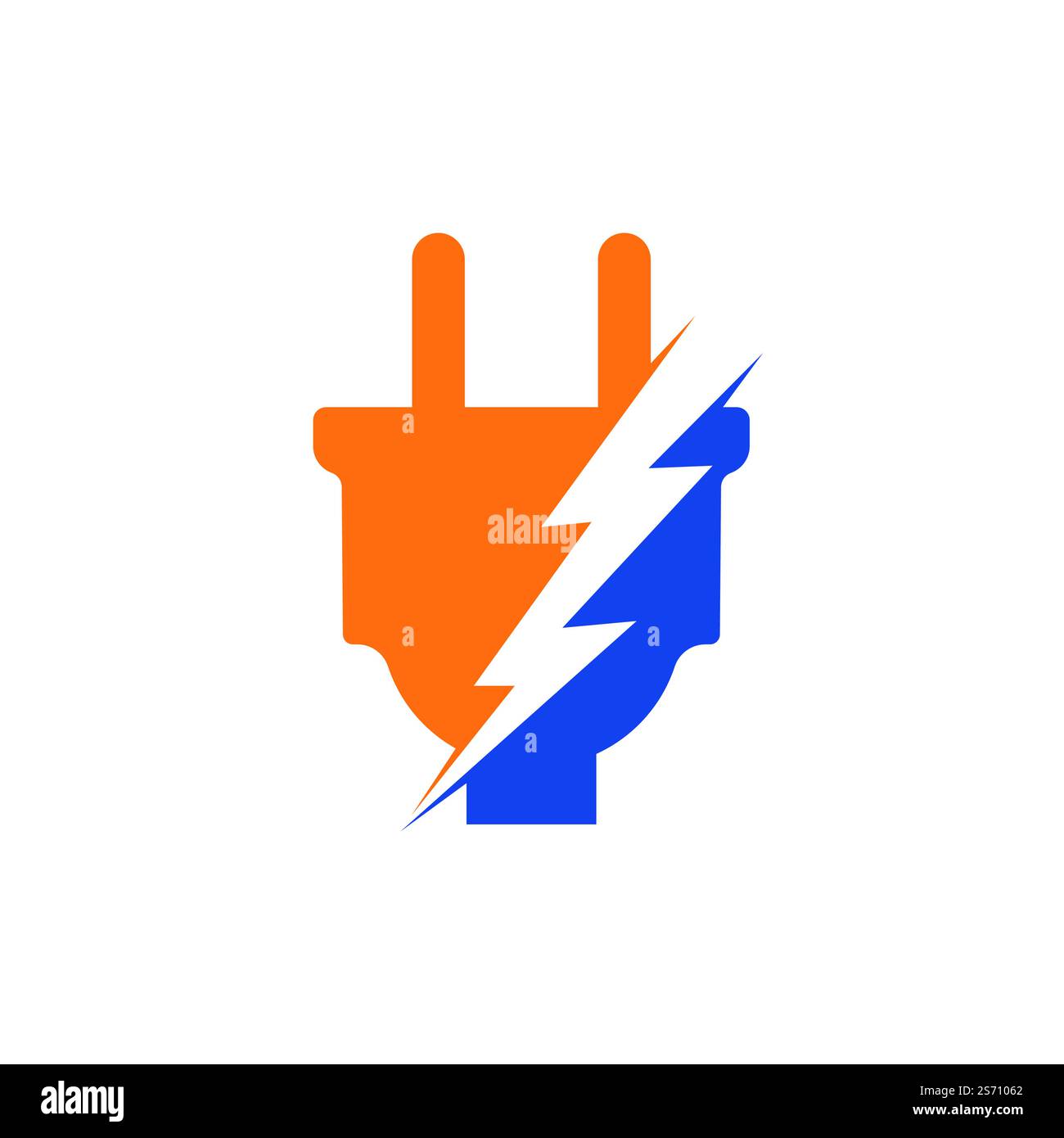 Electrical plug and thunderbolt vector logo design. Power energy symbol ...