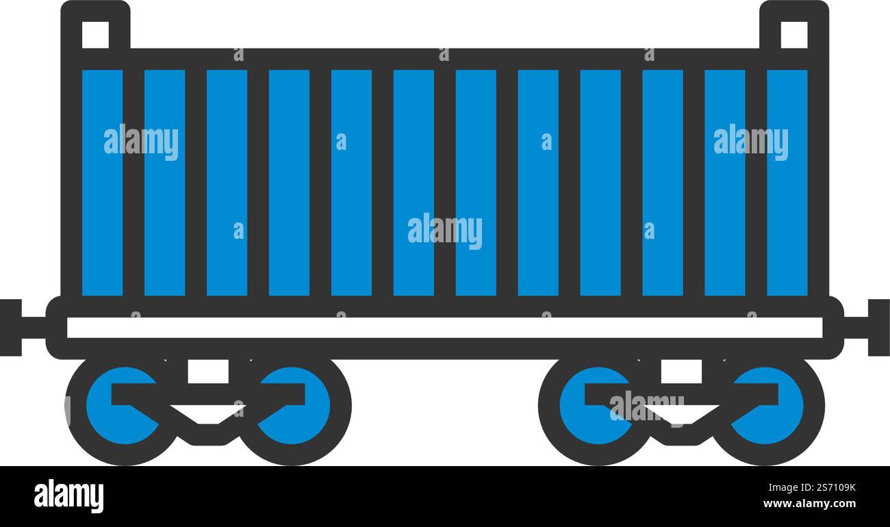 Railway Cargo Container Icon. Editable Bold Outline With Color Fill ...