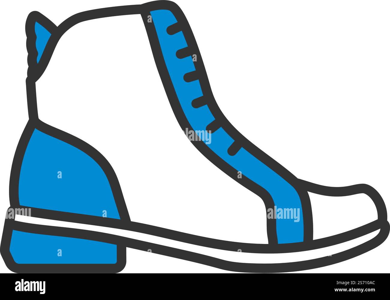 Woman Boot Icon. Editable Bold Outline With Color Fill Design. Vector ...