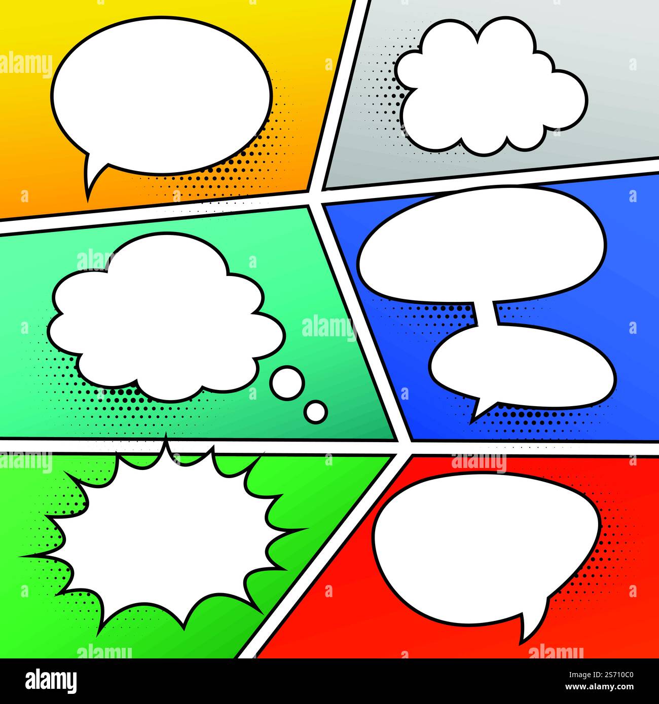 comic chat bubbles expressions set with text space Stock Vector Image ...