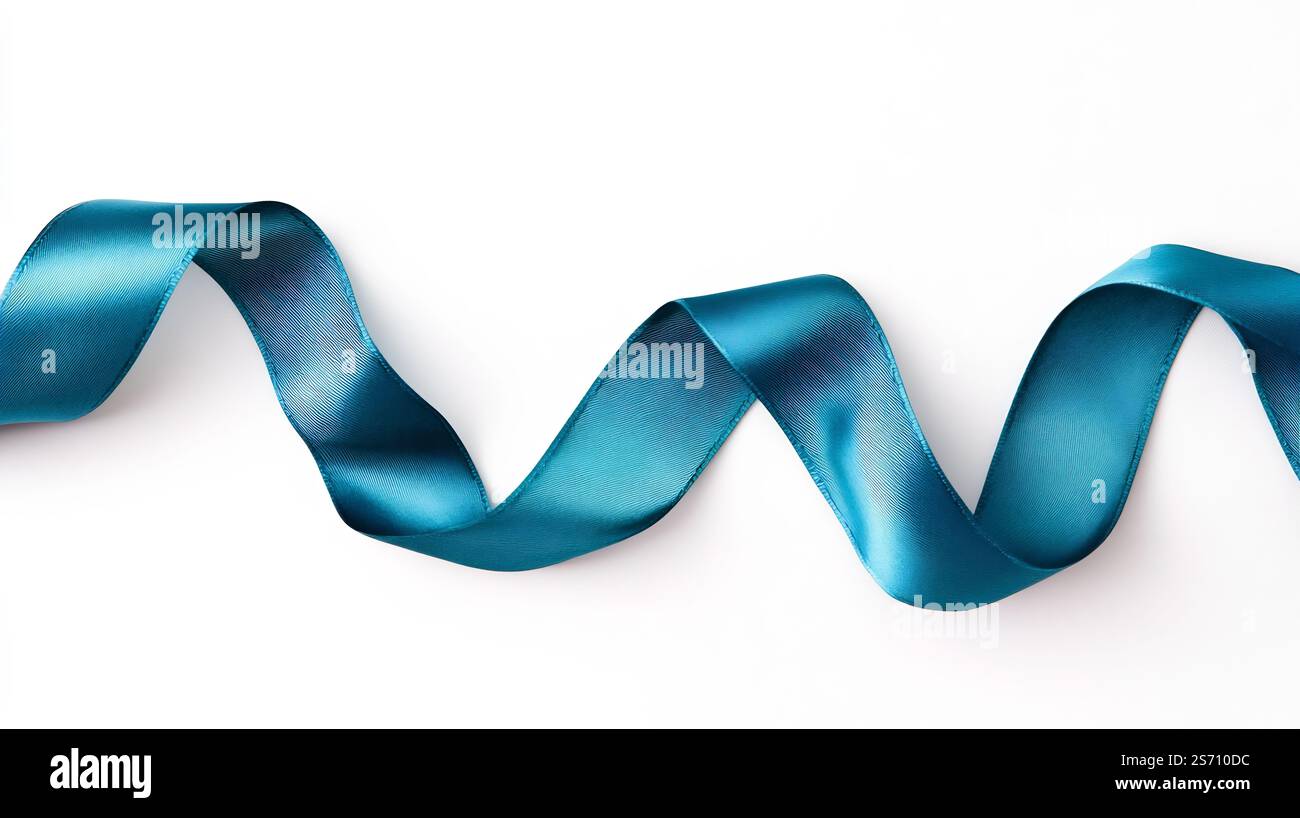 Flowing Blue Ribbons on a Pristine White Background,Symbolizing Motion ...