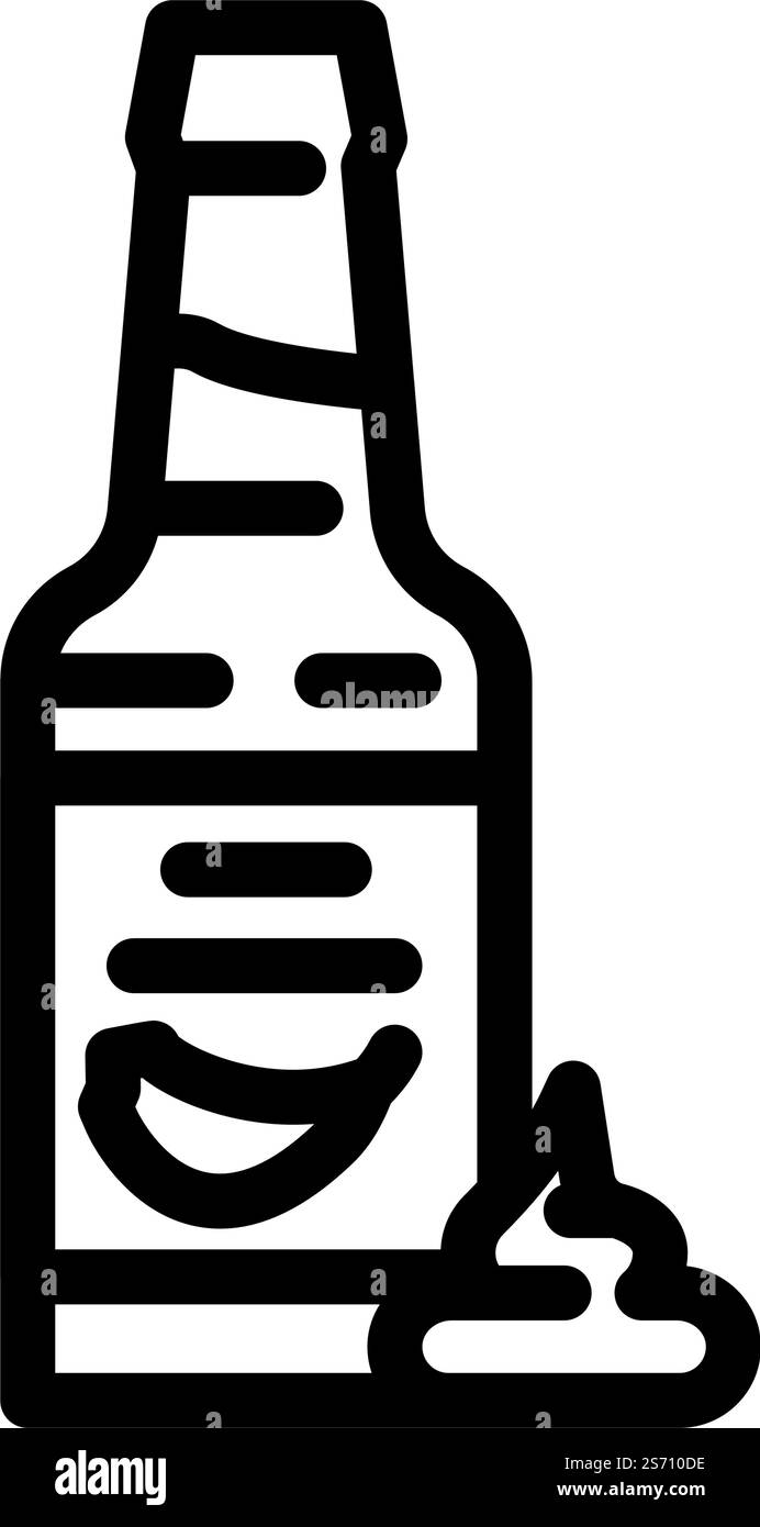spicy garlic sauce line icon vector. spicy garlic sauce sign. isolated ...