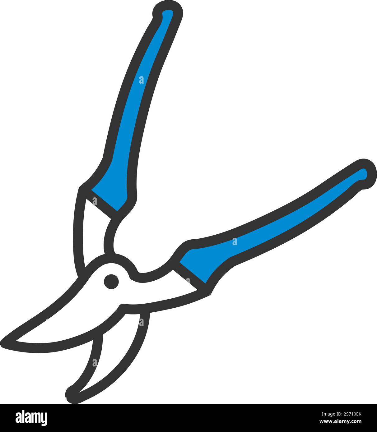 Garden Scissors Icon. Editable Bold Outline With Color Fill Design ...