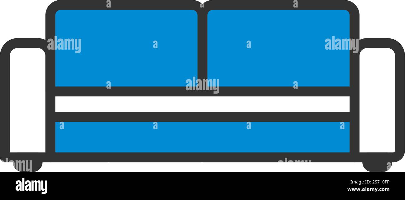 Home Sofa Icon. Editable Bold Outline With Color Fill Design. Vector ...